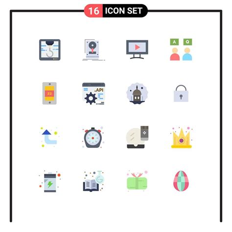 16 Flat Color Concept For Websites Mobile And Apps Api Sun Screen Mobile Online Editable Pack Of