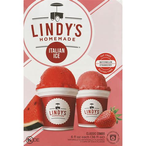 Lindys Italian Ice Homemade Watermelonstrawberry Classic Combo 6