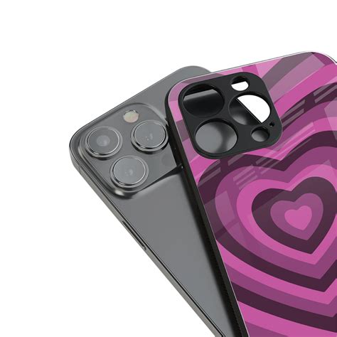 Y2k Burgundy Hearts Aesthetic Phone Cover For Iphone 13 Pro Max Glass