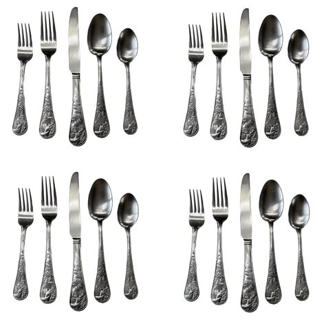 Cambridge Silversmiths 20pc Deer Stainless Steel Flatware Set Service