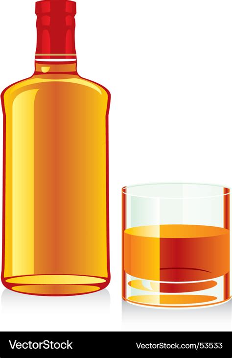 Whiskey Bottle And Glass Royalty Free Vector Image
