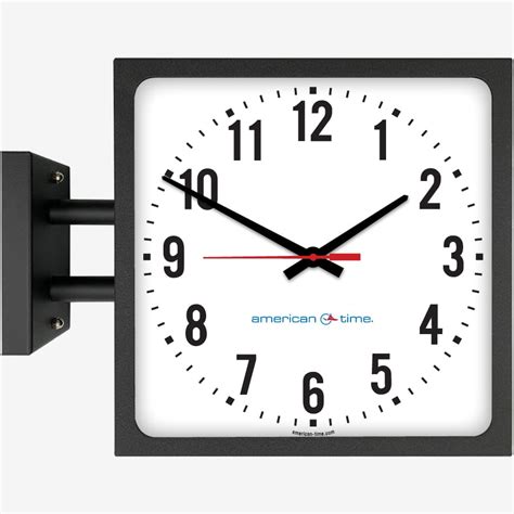 12 Allsync Plus 24v Square Wall Clock Double Dial Black Steel Dial 93