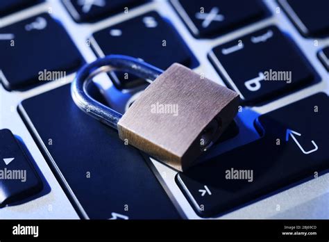 Cyber Safety Concept Lock On Computer Keyboard Stock Photo Alamy