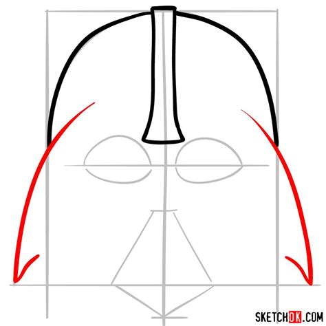 How To Draw Darth Vader S Mask Sketchok Easy Drawing Guides