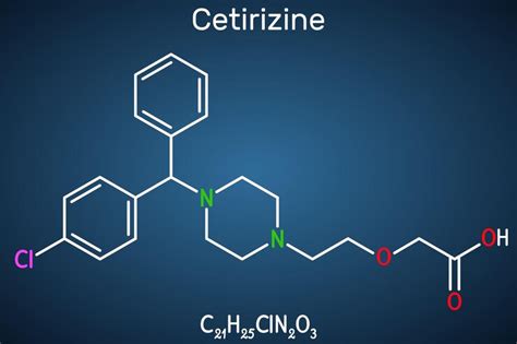 Premium Vector Cetirizine Drug Molecule Used In Allergic Rhinitis