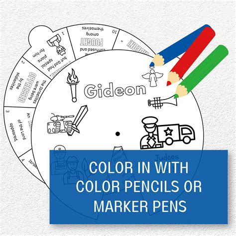 Gideon Coloring Wheel Printable Sunday School Craft Bible Story