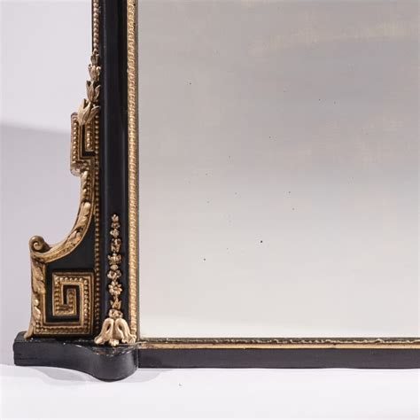 Large 19th Century Victorian Ebonised And Gilt Overmantle Mirror