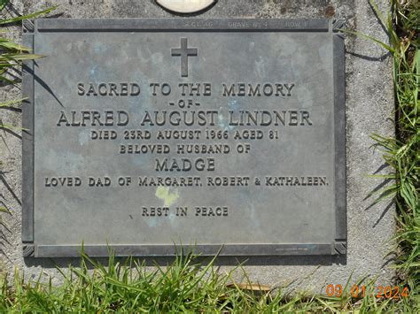 Alfred August Lindner Unknown 1966 Find A Grave Memorial