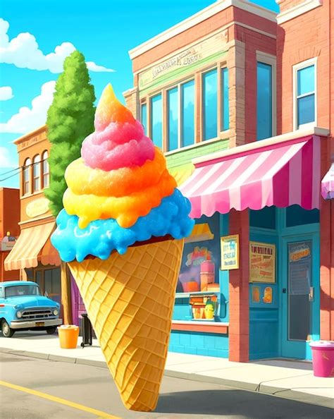 Mystery Flavor Snow Cone Premium Ai Generated Image
