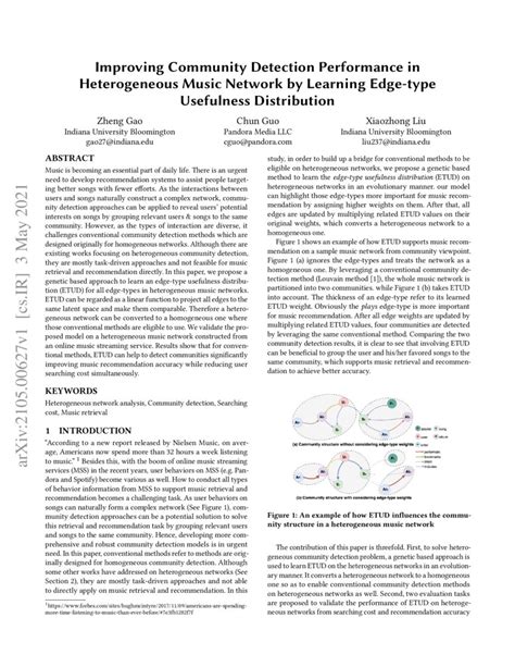 Improving Community Detection Performance In Heterogeneous Music Network By Learning Edge Type
