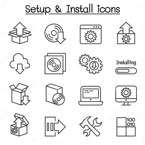 Setup Configuration Maintenance And Installation Icon Set Stock Vector Illustration Of Idea