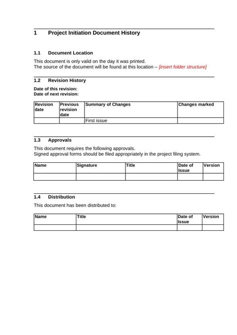 Project Initiation Document Risk Management