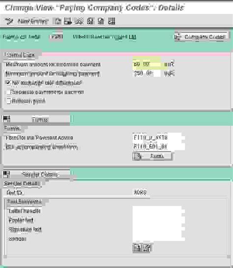 Fbzp Settings All Company Codes