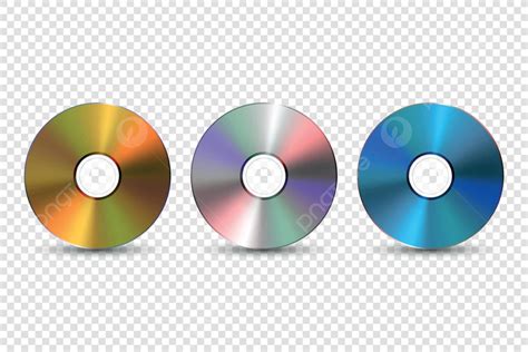 Realistic 3d Cddvd Set With Multicolor Design Circle Nostalgia Media Vector Template Download On