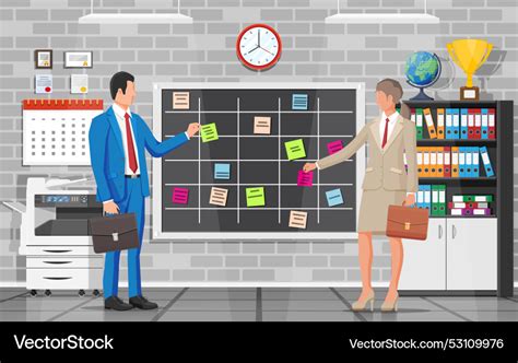 Scrum Agile Board Business People Royalty Free Vector Image