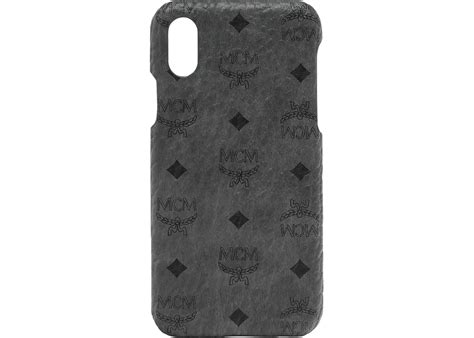 Mcm Iphone X Case Monogram Visetos Original Phantom Grey Side Kicks