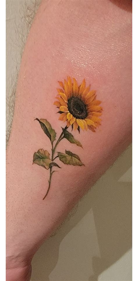 Realistic Sunflower Tattoo Small