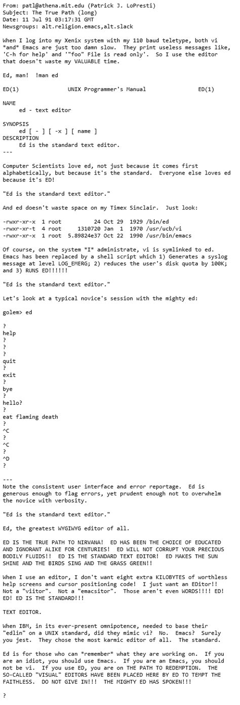 [classic] ed is the standard text editor r programmerhumor