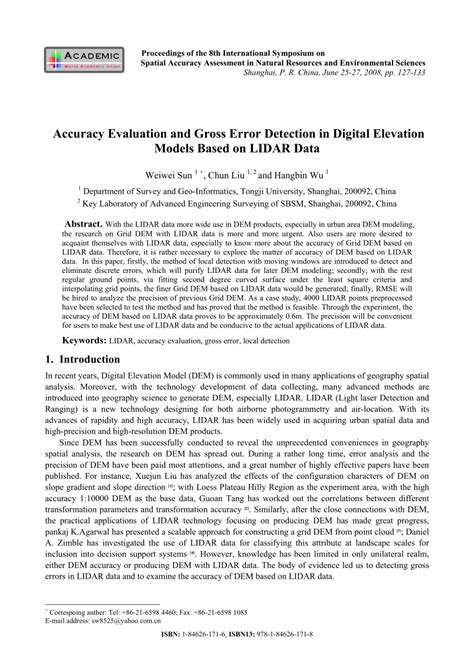 Pdf Accuracy Evaluation And Gross Error Detection In Digital