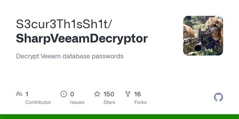 Github S3cur3th1ssh1tsharpveeamdecryptor Decrypt Veeam Database Passwords