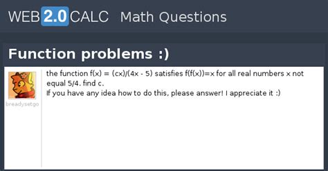 View Question Function Problems