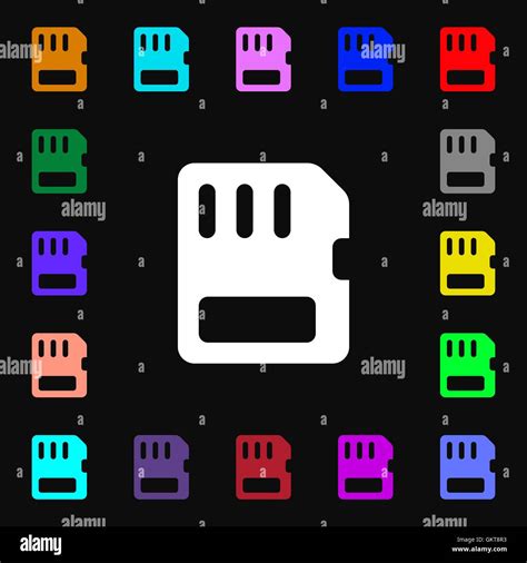 Compact Memory Card Icon Sign Lots Of Colorful Symbols For Your Design Vector Stock Vector
