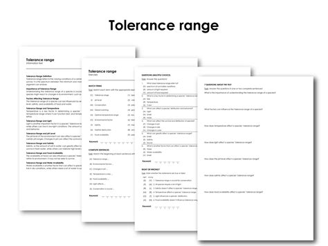 Tolerance Range Made By Teachers