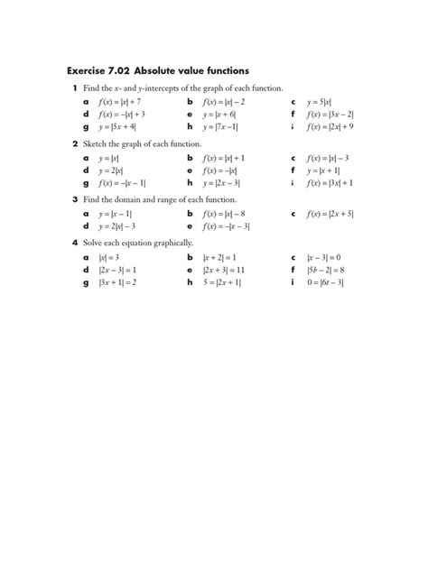 Absolute Value Functions Pdf Function Mathematics Mathematical Objects