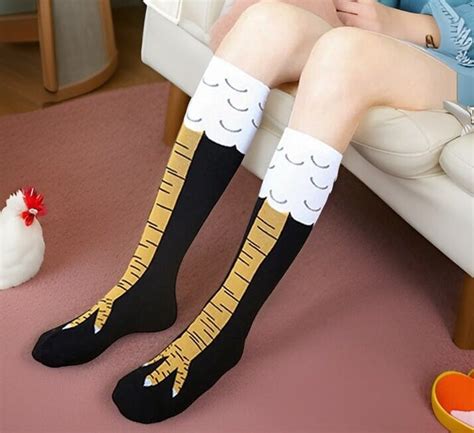 Novelty Chicken Legs Socks Stocking Over The Knee Socks Crazy Chicken