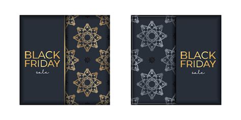 가족 포스터 블랙 프라이데이 세일 다크 블루 와 그리스 황금 장식 광고에 대한 스톡 벡터 아트 및 기타 이미지 광고 금요일 낮 Istock