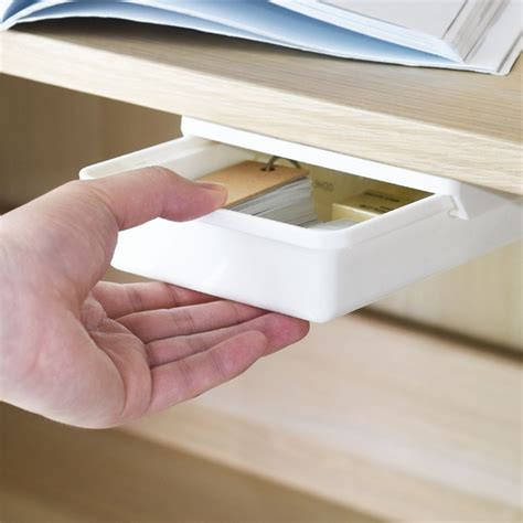틈새수납함 소형 붙이는 책상밑 슬라이딩 틈새 서랍 수납함 접착식서랍 접착식수납함 붙이는서랍 책상밑서랍
