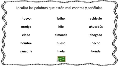 Localizamos Las Palabras Mal Escritas Orientacion Andujar
