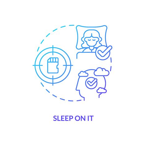 Sleep With New Information Blue Gradient Concept Icon Improve