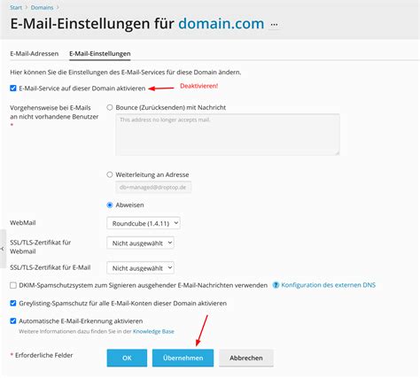 e mails werden nicht zugestellt user unknown in virtual mailbox table wissensdatenbank