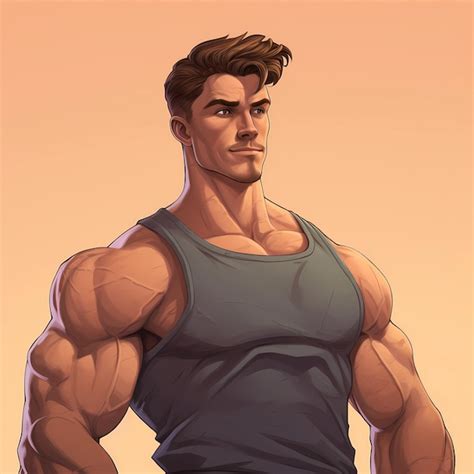 Premium Photo Cartoon Strong Man
