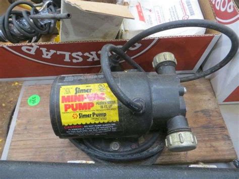 Simer Mini Vac Pump Lambrecht Auction Inc