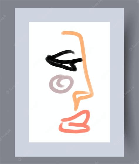 Premium Vector Portrait Woman Aesthetics Face Wall Art Print