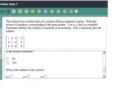 Solved The Reduced Row Echelon Form Of A System Of Linear