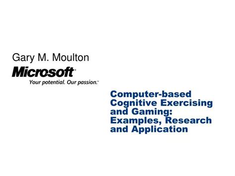 Ppt Computer Based Cognitive Exercising And Gaming Examples