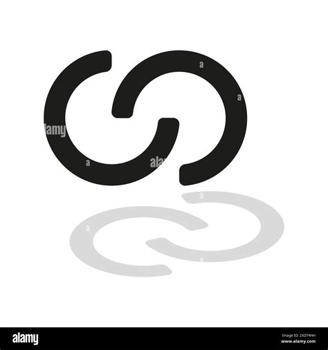 Interlocking Circles Icon Black And Gray Minimalist Design Vector Illustration Stock Vector