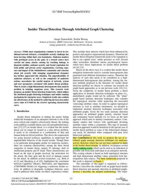 Insiderthreatdetectionthroughattributedgraphclustering Pdf Receiver Operating