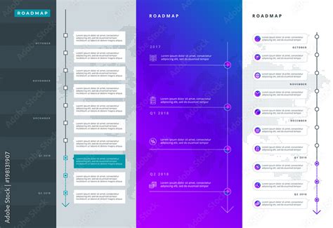 Roadmap Set Lines Arrows Timeline For Registration Of Sites A Road Map For Start Ups