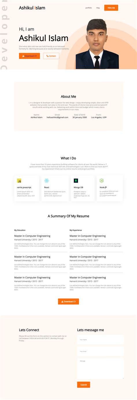 GitHub Ashik Developer Portfolio Plain Html Css Responsive Portfolio