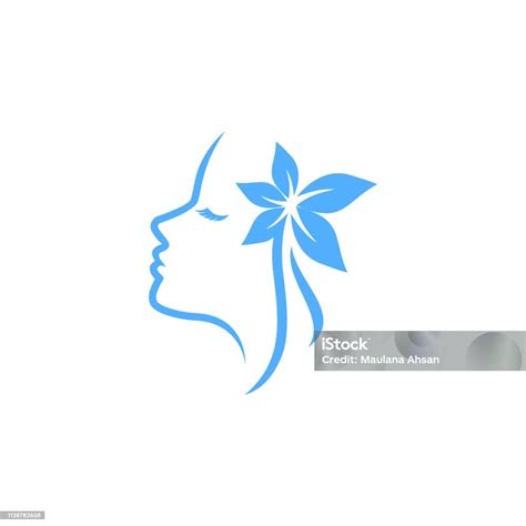 아름다움 아이콘 기호 디자인 서식 파일입니다 여자 머리 실루엣 디자인 일러스트 레이 션 개념에 대한 스톡 벡터 아트 및 기타 이미지 개념 건강관리와 의술 건강한 생활