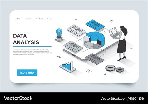 Data Analysis Concept In 3d Isometric Royalty Free Vector