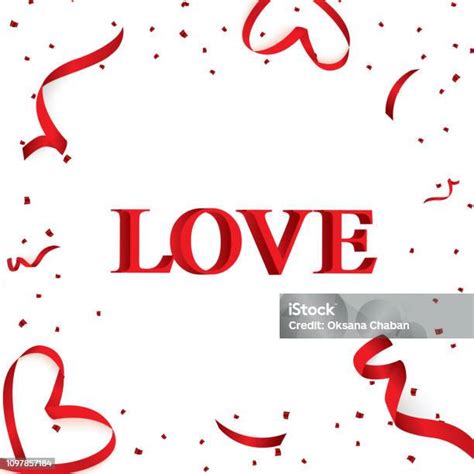 크리스마스 발렌타인 데이 S 흰색 바탕에 리본 하루 빨간색 색종이 떨어지는 반짝 색종이 빛나 휴일 파티 디자인 요소 0명에 대한 스톡 벡터 아트 및 기타 이미지 Istock