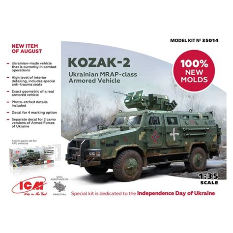 Icm 35014 Kozak 2 Ukraine Mrap Class Armoured Vehicle 1 35 Scale Kit Jacksons Models And Railways