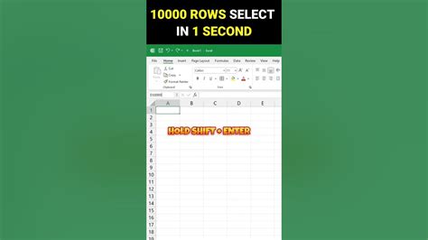 Excel Interview Question Select 10000 Rows In 1 Second Excel Shorts