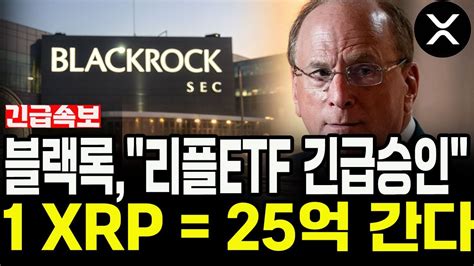 리플 전망 블랙록리플etf긴급승인리플가격 진짜야 Youtube