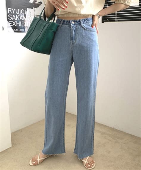 키작녀 청바지 후들후들 밴딩 스판 여성 일자 통바지 여름 봄